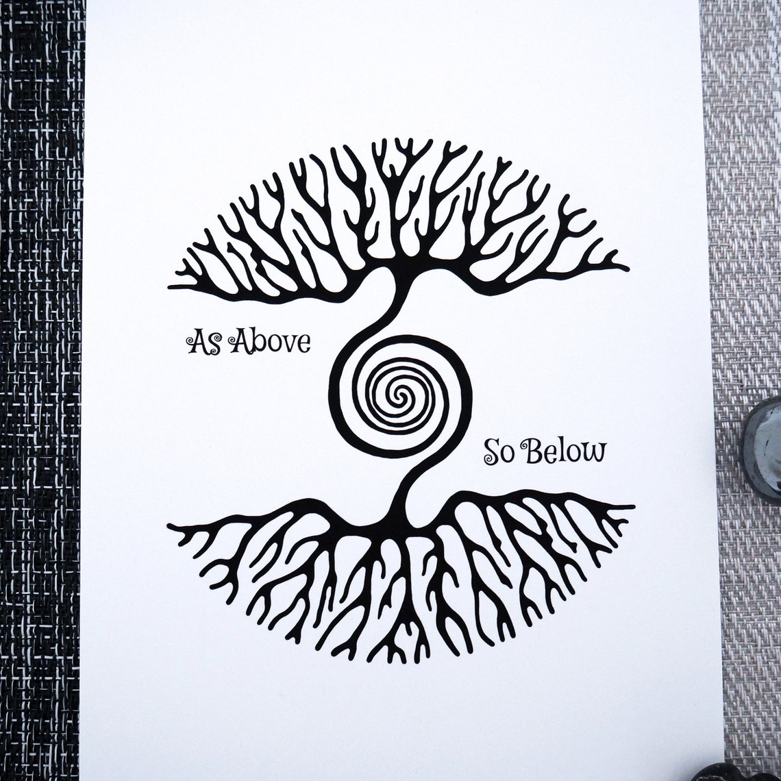 As Above So Below Art Print Celtic Tree Of Life Pagan Art | Etsy