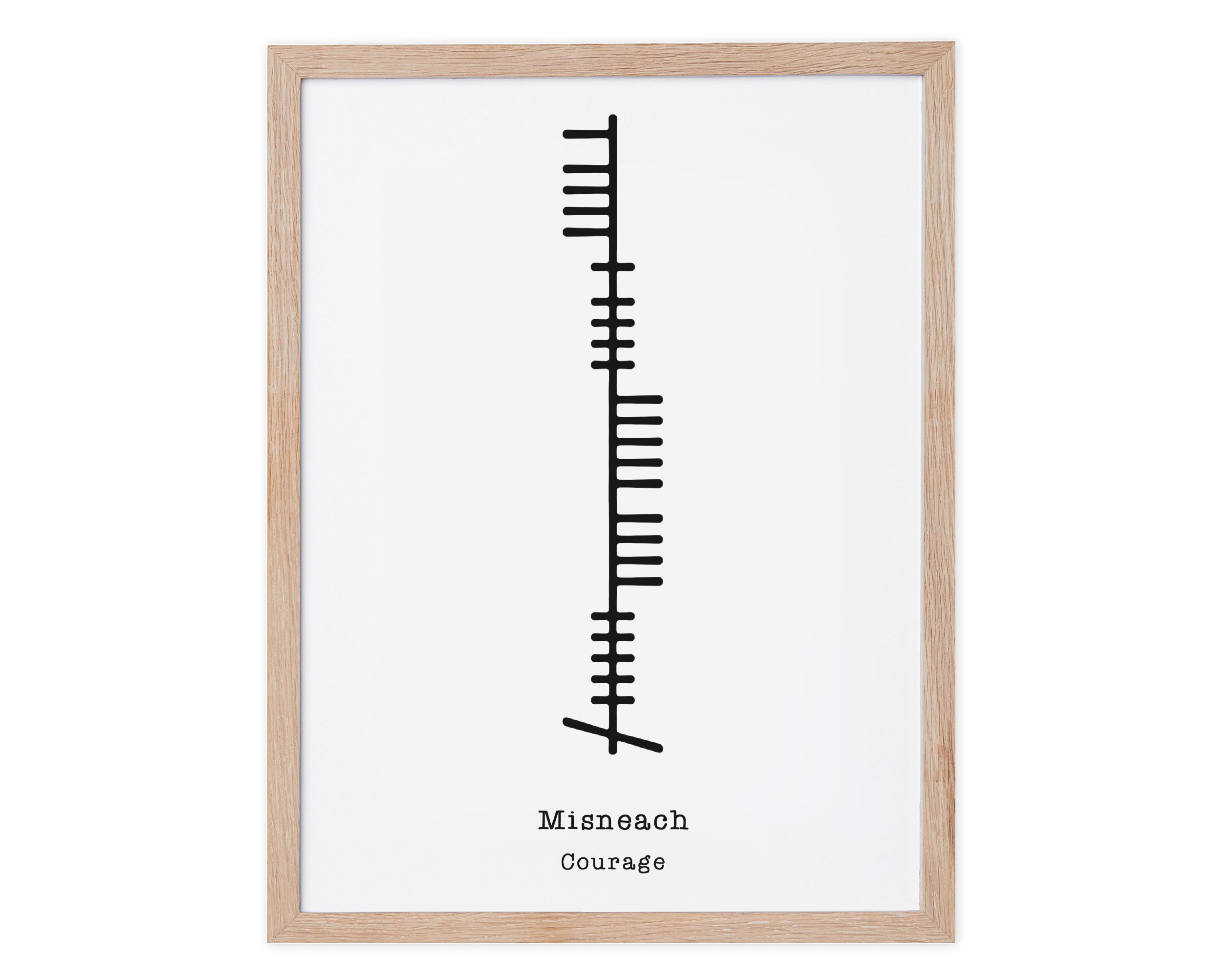 Misneach Courage Irish Ogham Print Irish Language Gift | Etsy
