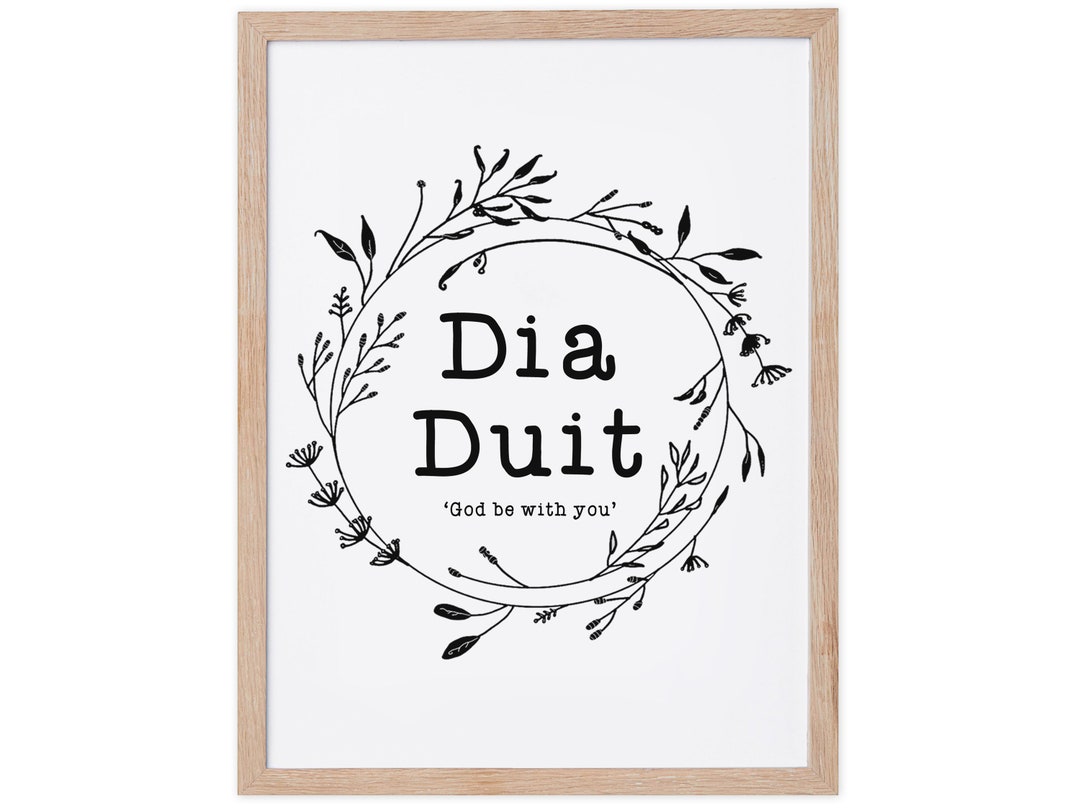 Dia Dhuit Irish Greeting Print, Gaeilge Gaelic Art - Etsy UK