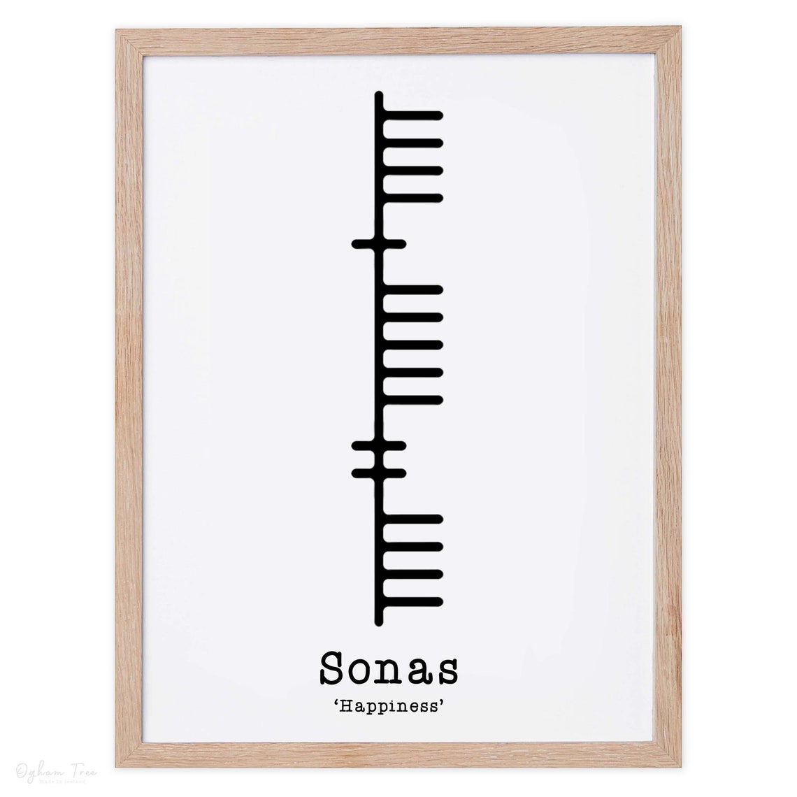 Sonas Happiness Ogham Prints Irish Language Gifts Seanfhocal - Etsy