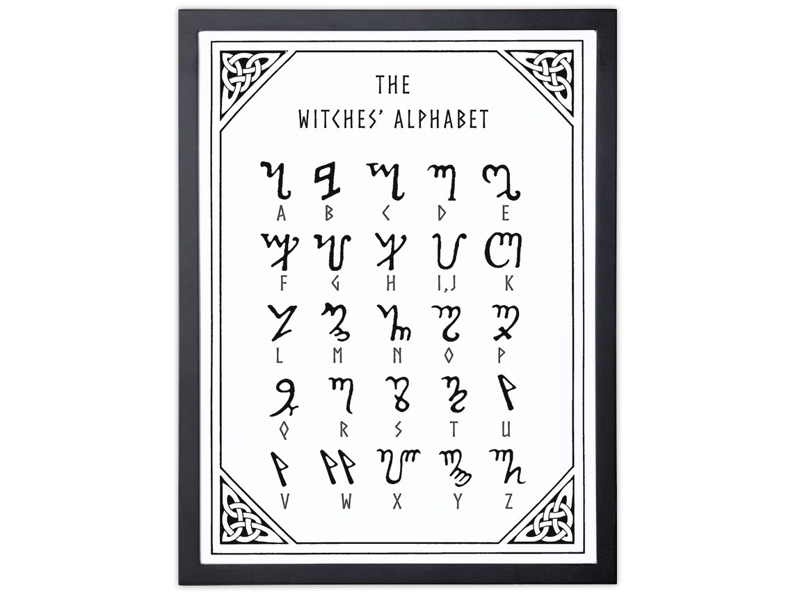 Pagan Alphabet Druid Runes Grimoire Pages Samhain Art - Etsy
