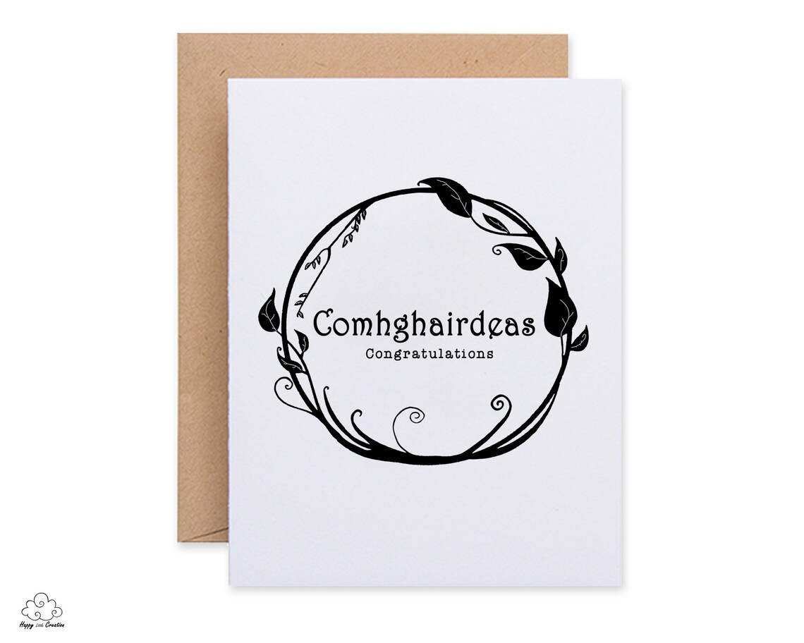 Comhghairdeas Irish Congratulations Card Irish Language Card | Etsy