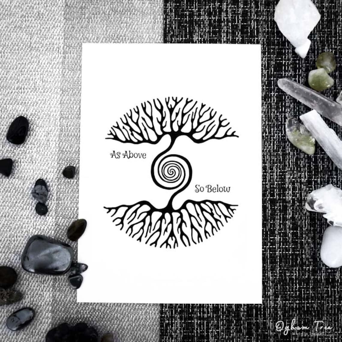 As Above So Below Art Print Celtic Tree Of Life Pagan Art | Etsy