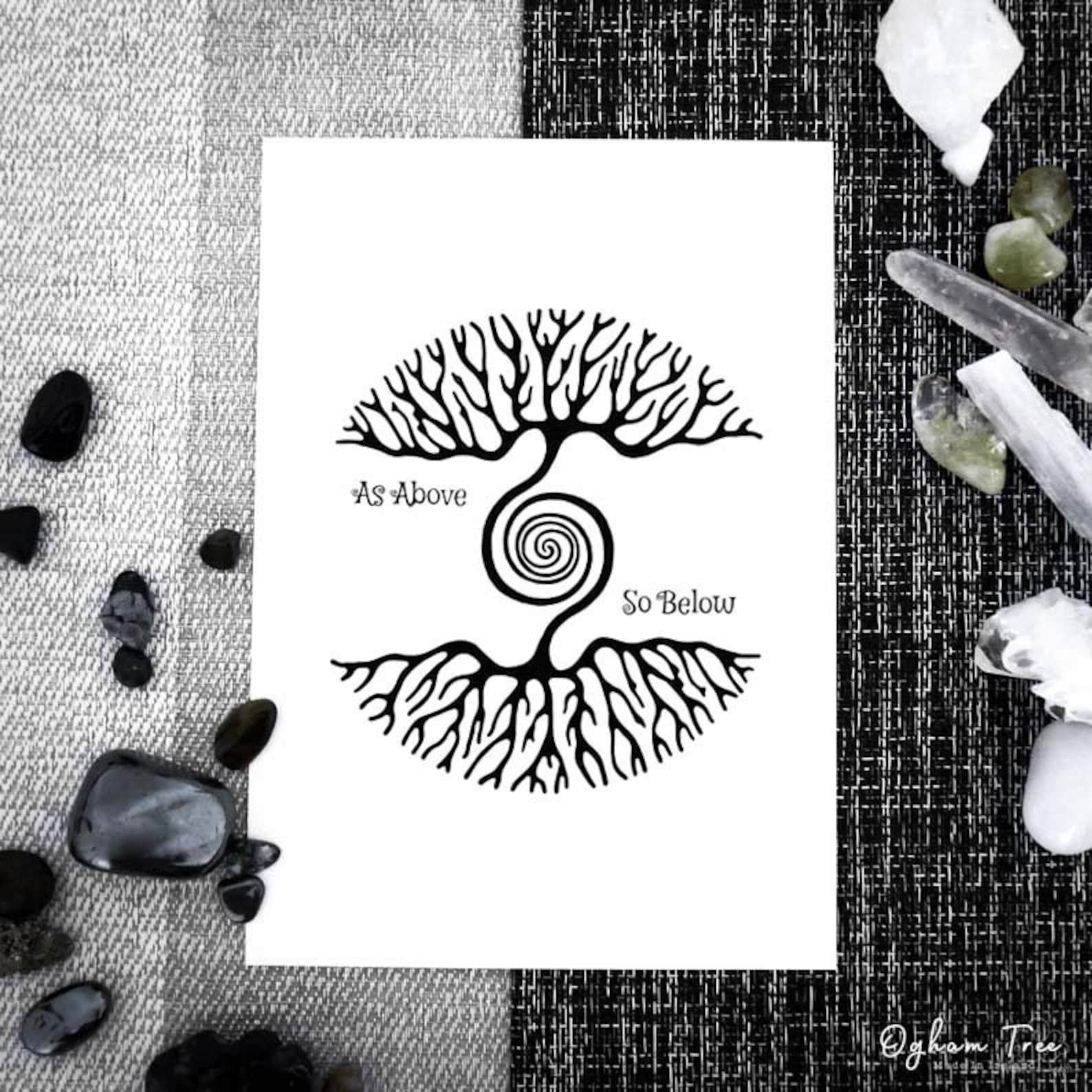 As Above So Below Art Print Celtic Tree Of Life Pagan Art | Etsy