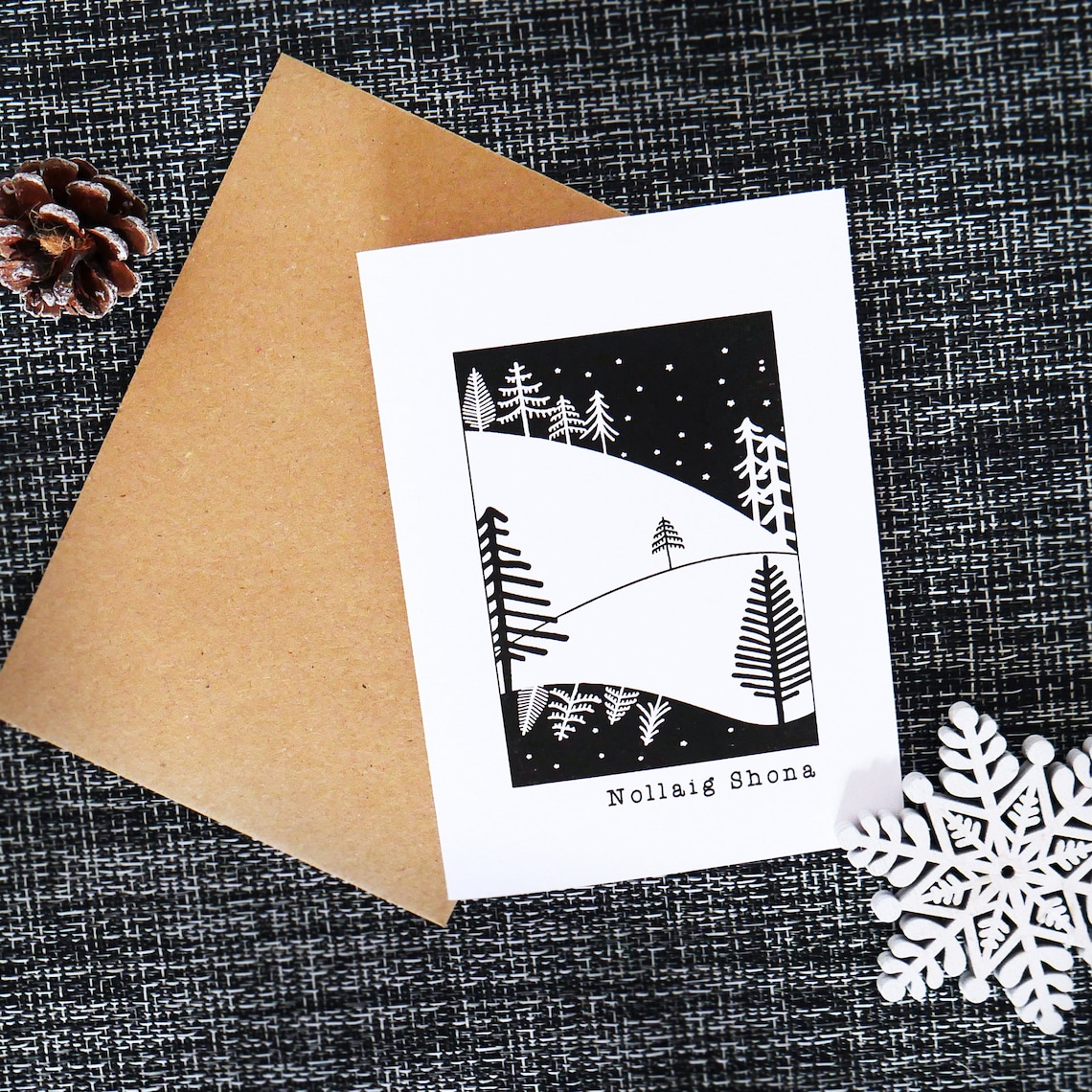 Nollaig Shona Card Irish Christmas Card Starry Sky Cards - Etsy UK