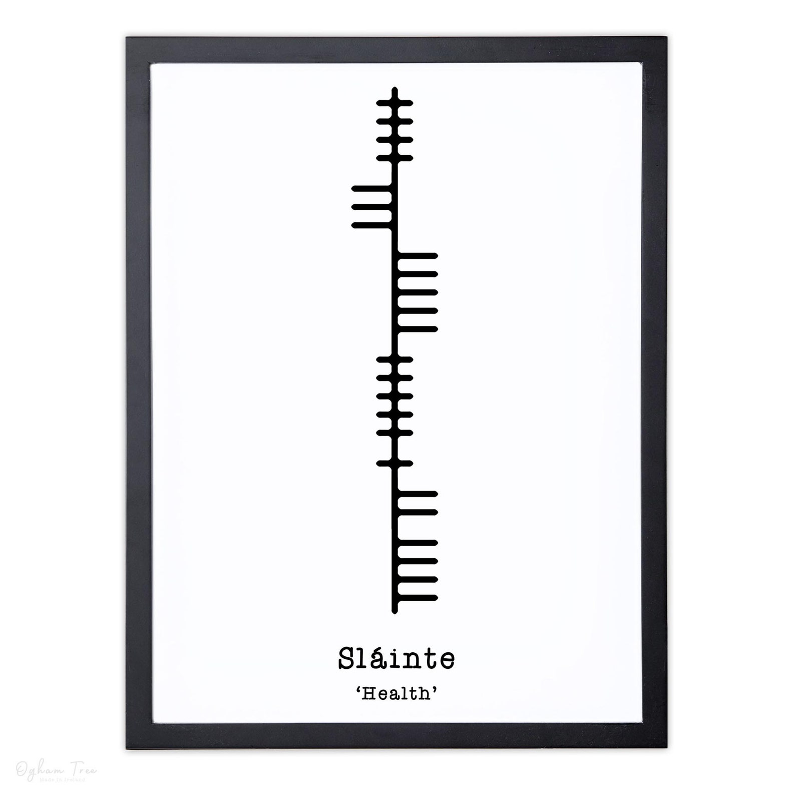 Sláinte Health Ogham Prints, Irish Language Gifts, Seanfhocal Irish ...