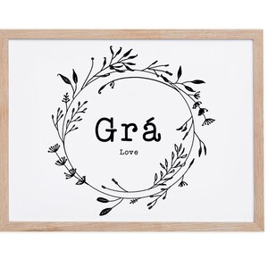 Grá Love Irish Print, Irish Anniversary Gift, Romantic Irish Wedding ...