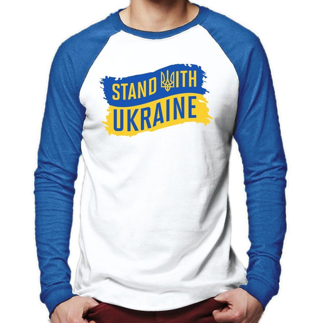 Stand With Ukraine T-shirt Long Sleeve Baseball Support Ukraine T-shirt ...