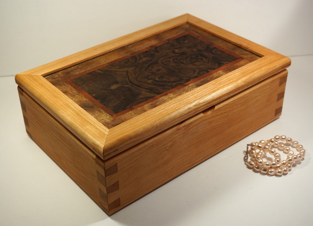 Cherry Dovetail Jewelry Box With Removable Tray - Etsy