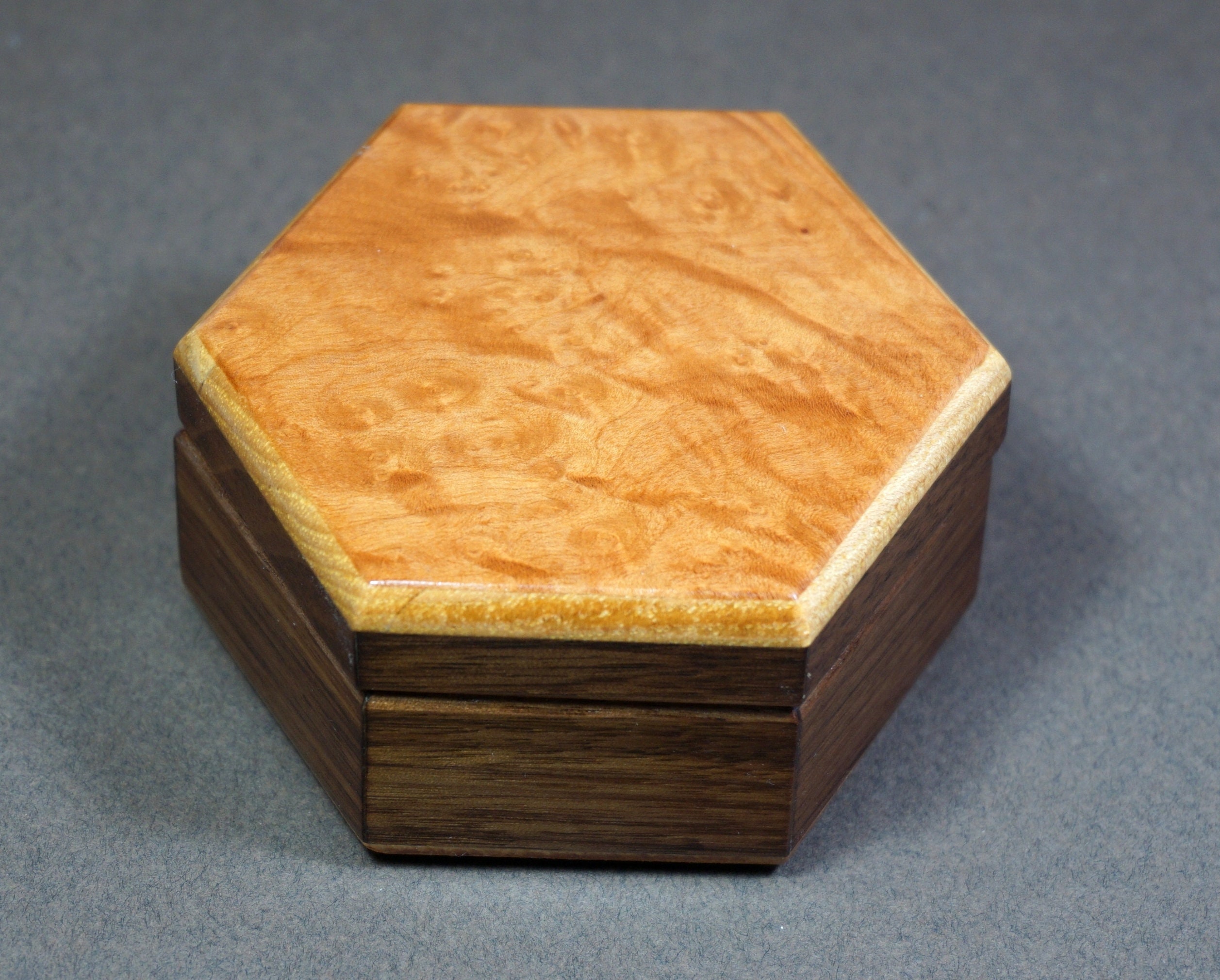 Dark Walnut Hexagon Box With Madrone Burl Lid - Etsy