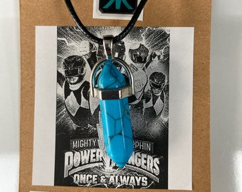 Mighty Morphin Power Rangers White Ranger Pendant Charm Glass Necklace ...