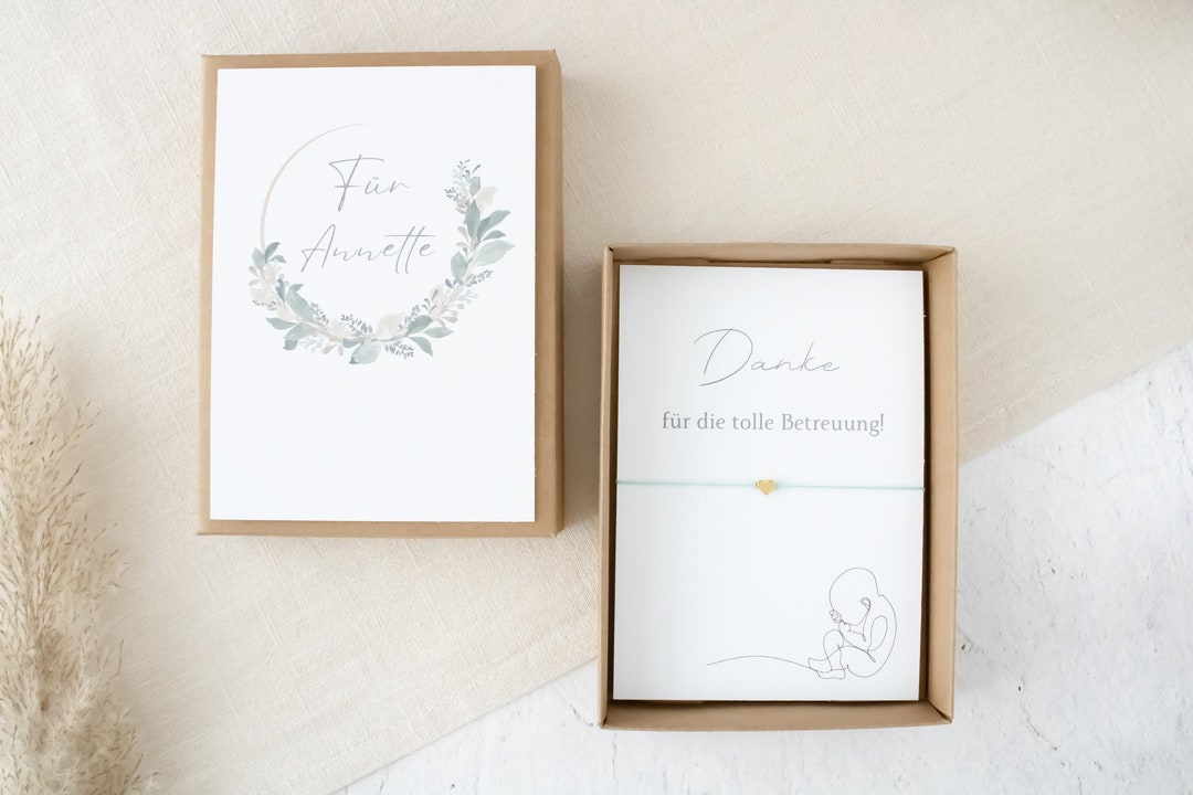 Gift Set Midwife Say Thank You Gift Box Gift Card With Macrame Bracelet ...