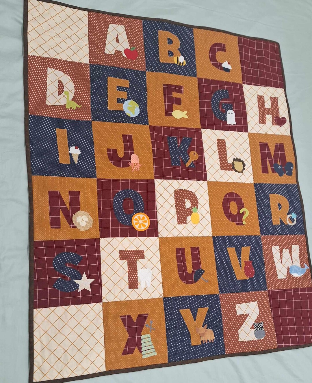 Gold and Maroon Alphabet Quilt - Etsy