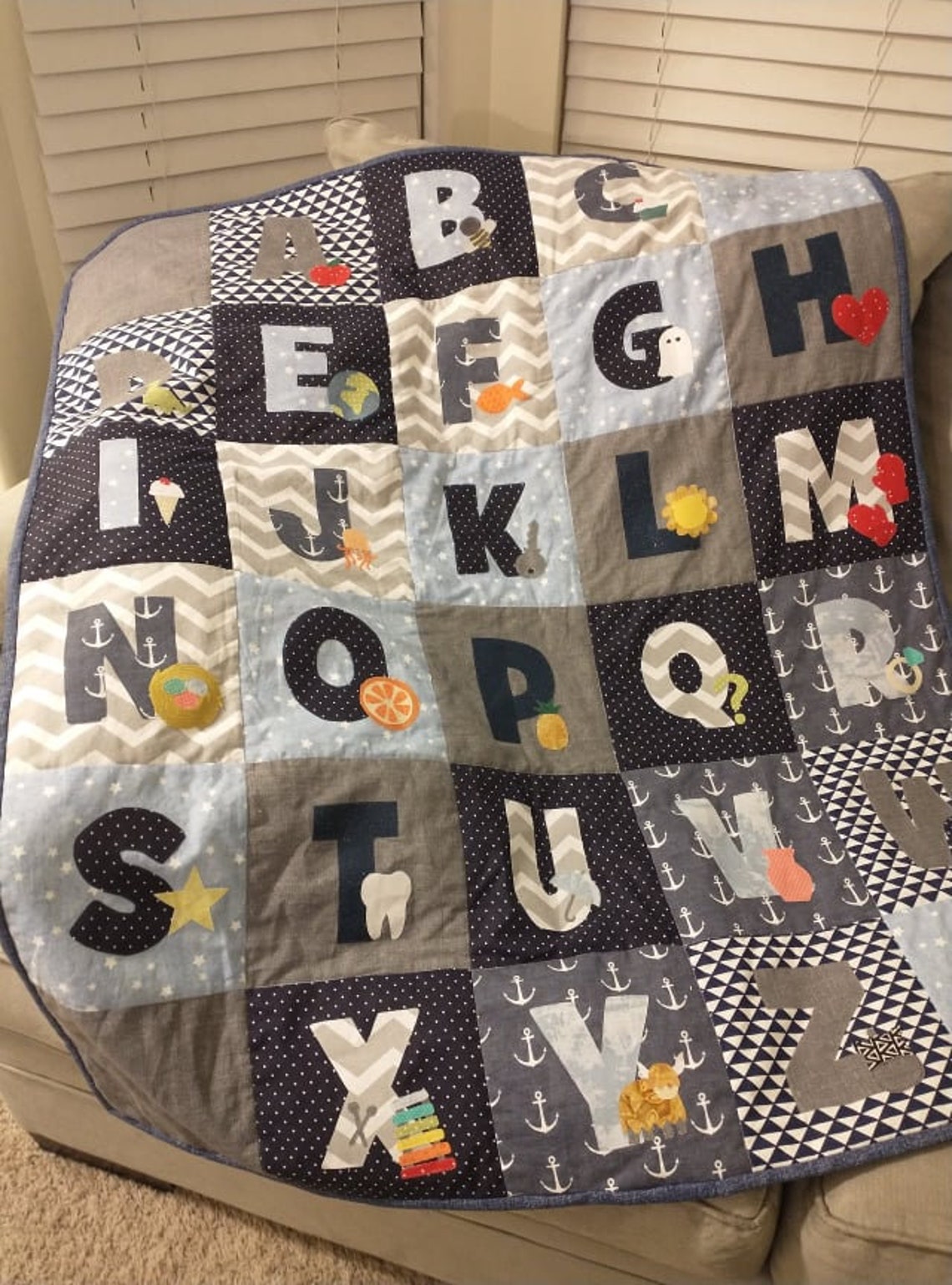 Alphabet Baby Quilt Tutorial and Pattern - Etsy