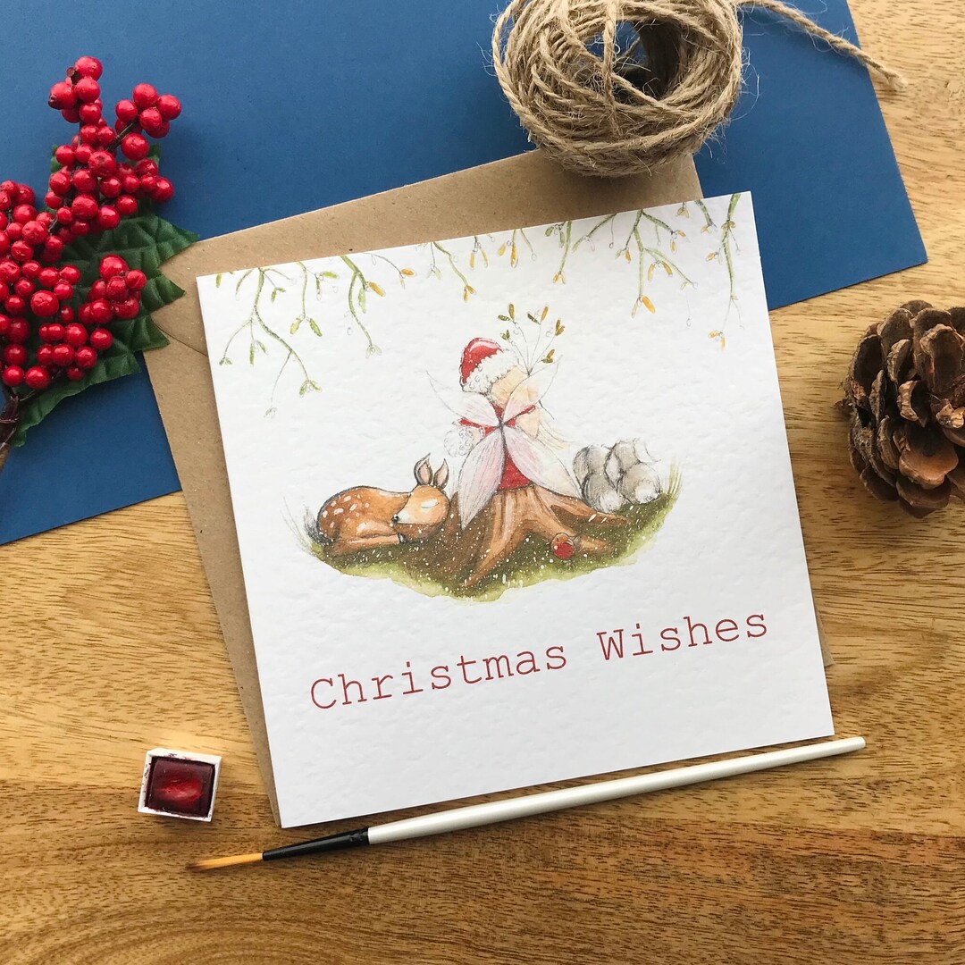 Fairy Christmas Card Watercolour Art Card Card for Daughter Girls Xmas ...