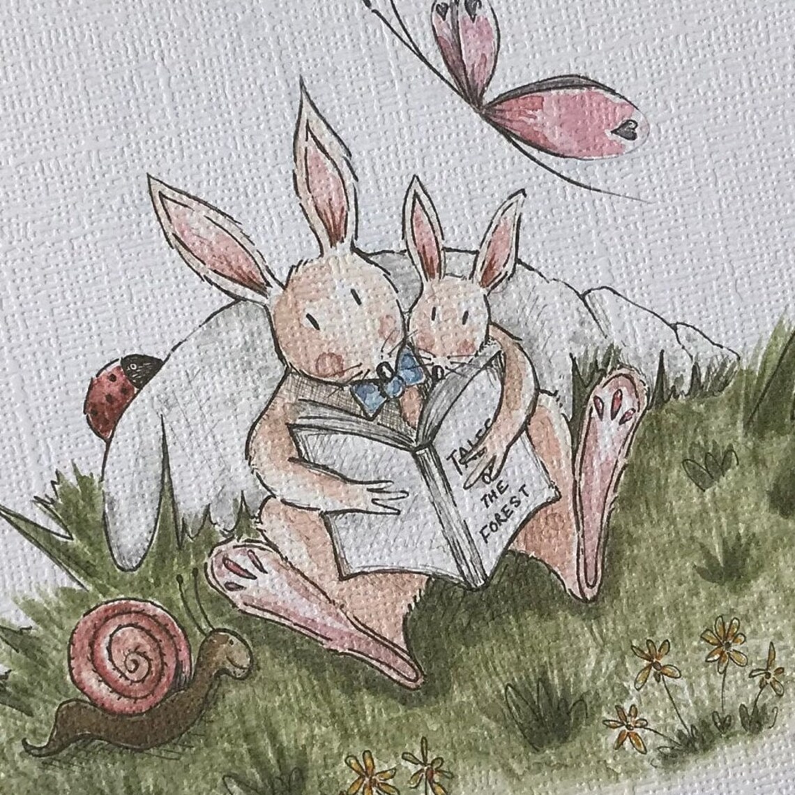 Bunny Father’s Day Card From an Original Watercolour Illustration, Card ...
