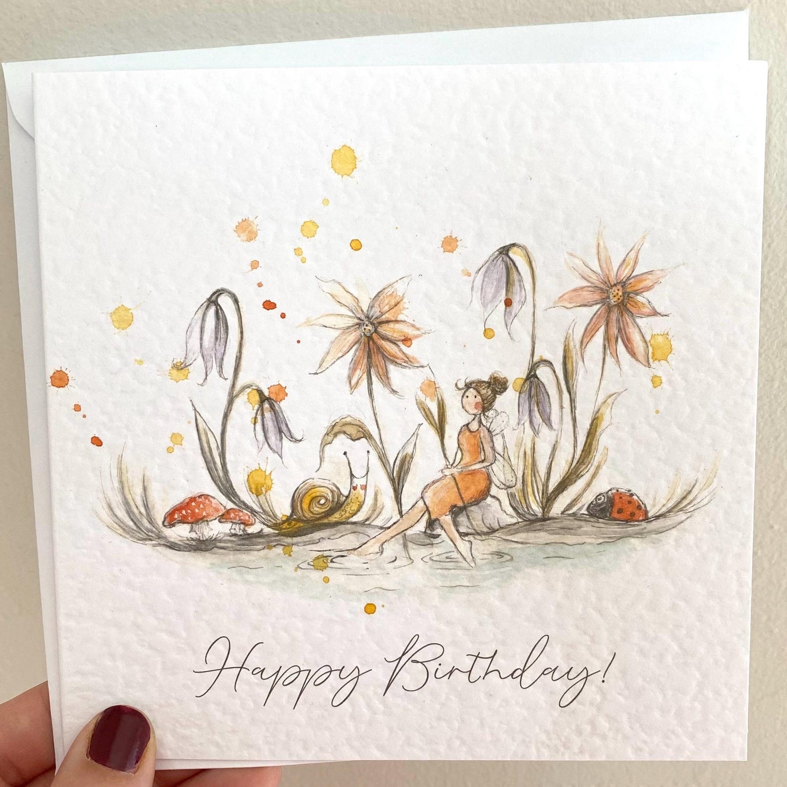 Fairy Birthday Card, Watercolour Birthday Card, Whimsical Birthday Card ...