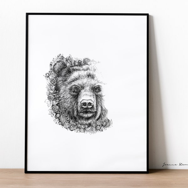 Bear Line Drawing - Etsy