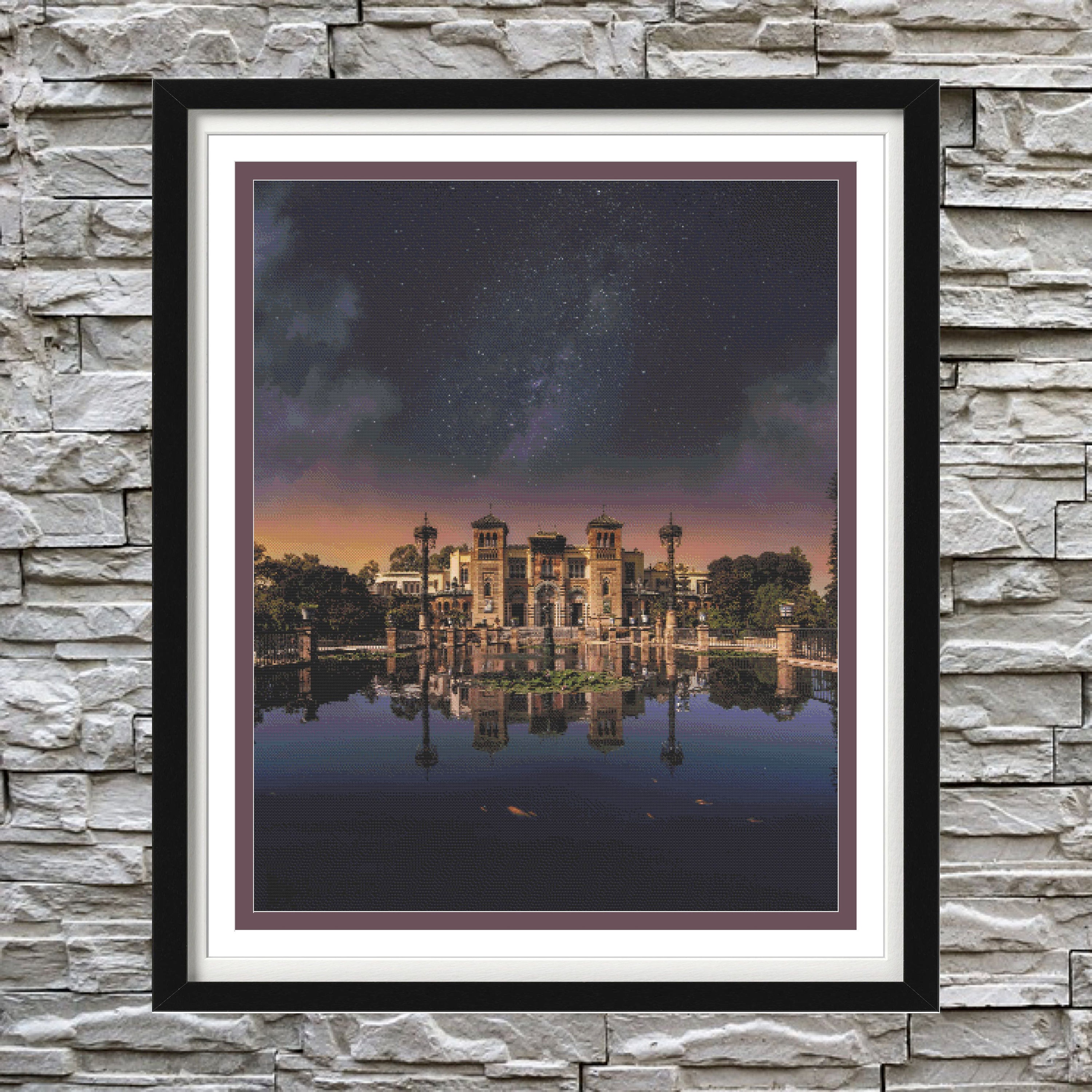 Plaza De America Square in Seville Full Coverage Cross Stitch Pattern ...