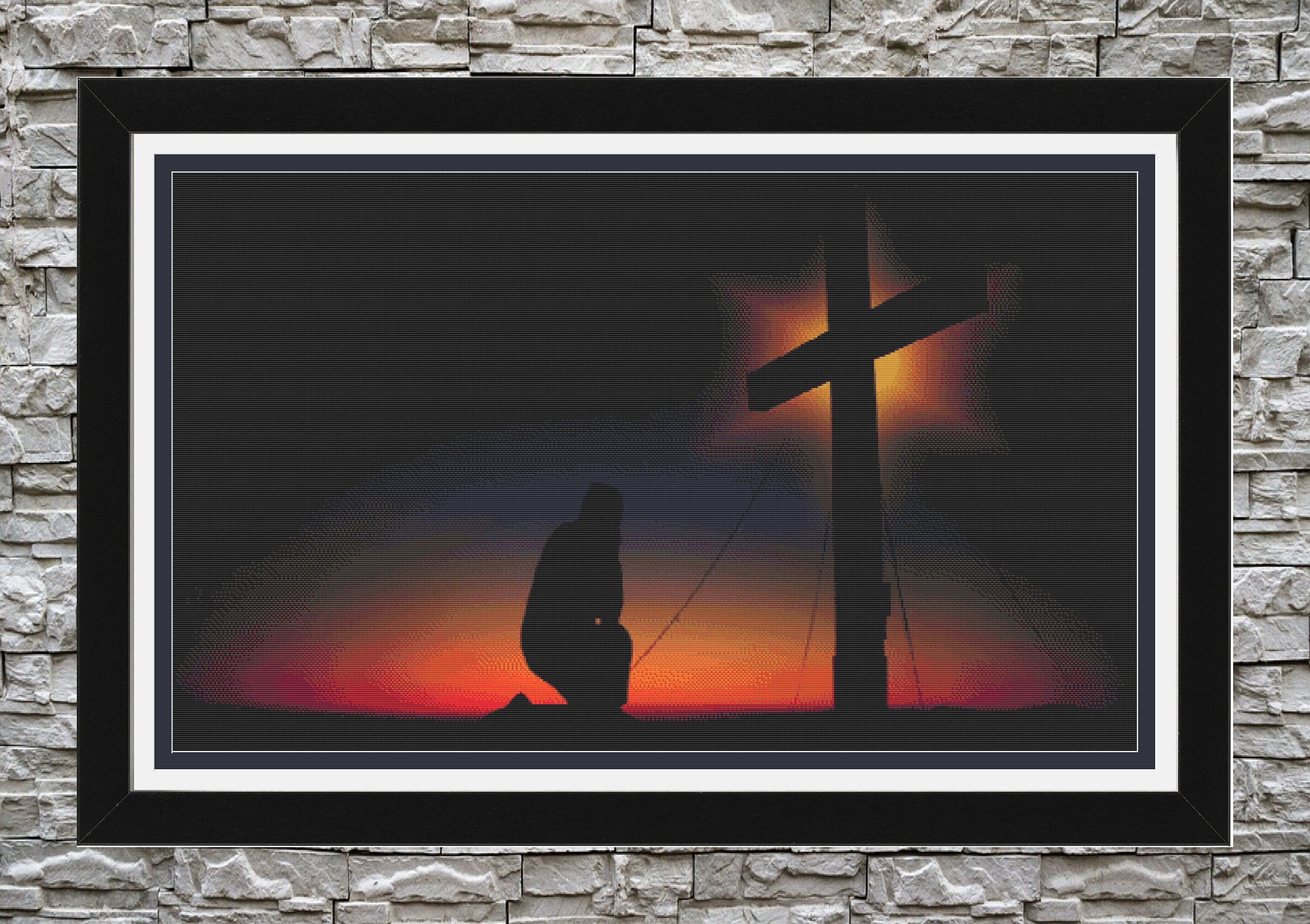 Praying at the Cross Coverage Cross Stitch Pattern PDF - Etsy