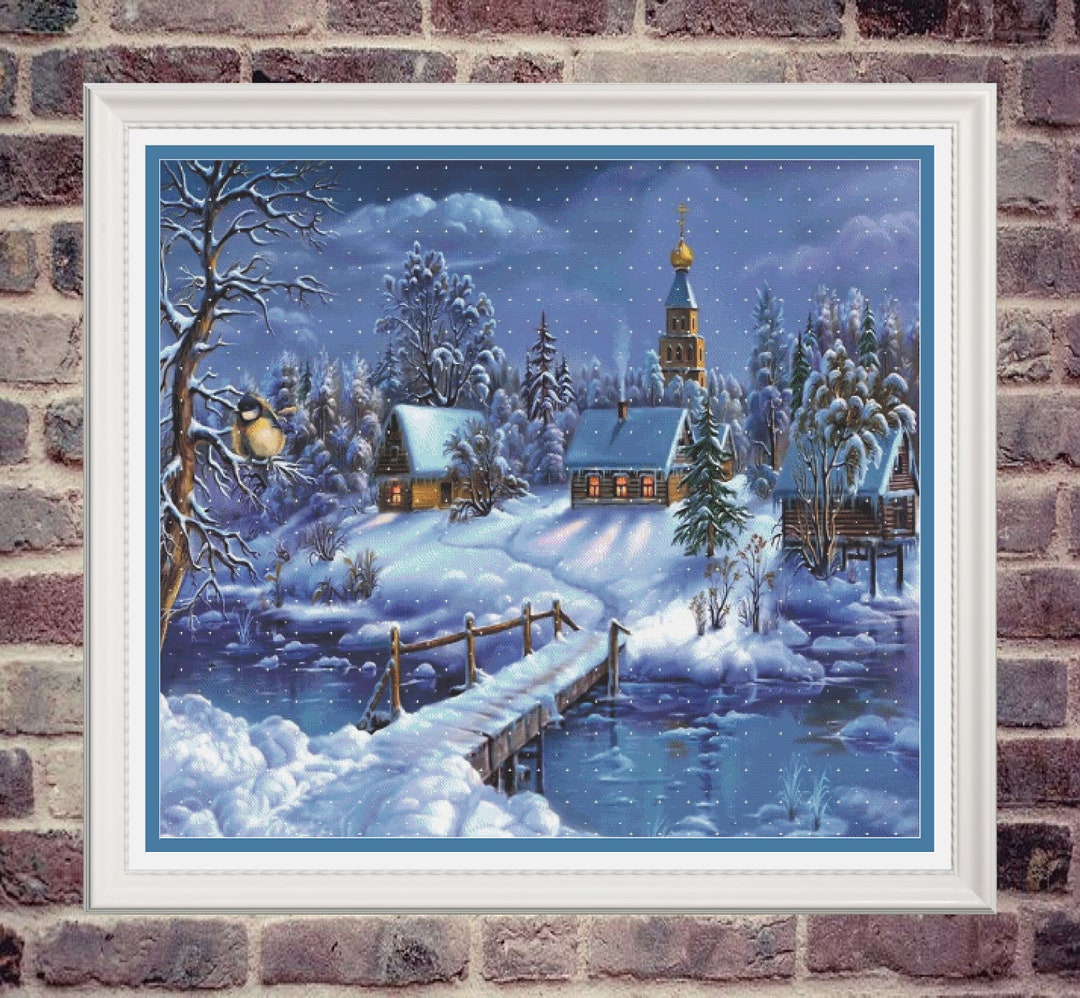 Silent Winter Night Full Coverage Cross Stitch Pattern PDF - Etsy