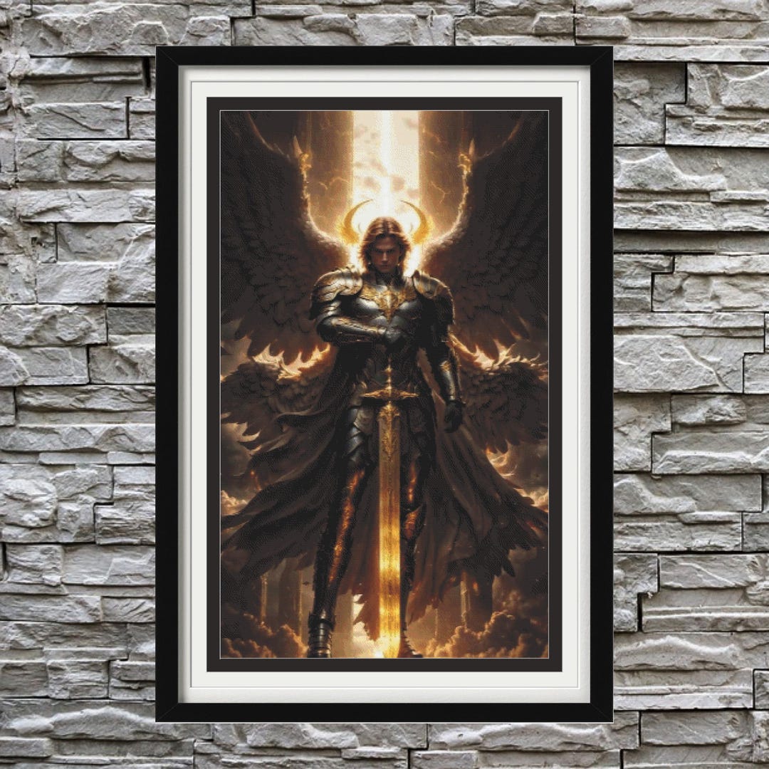 Angel Warrior Full Coverage Cross Stitch Pattern PDF - Etsy