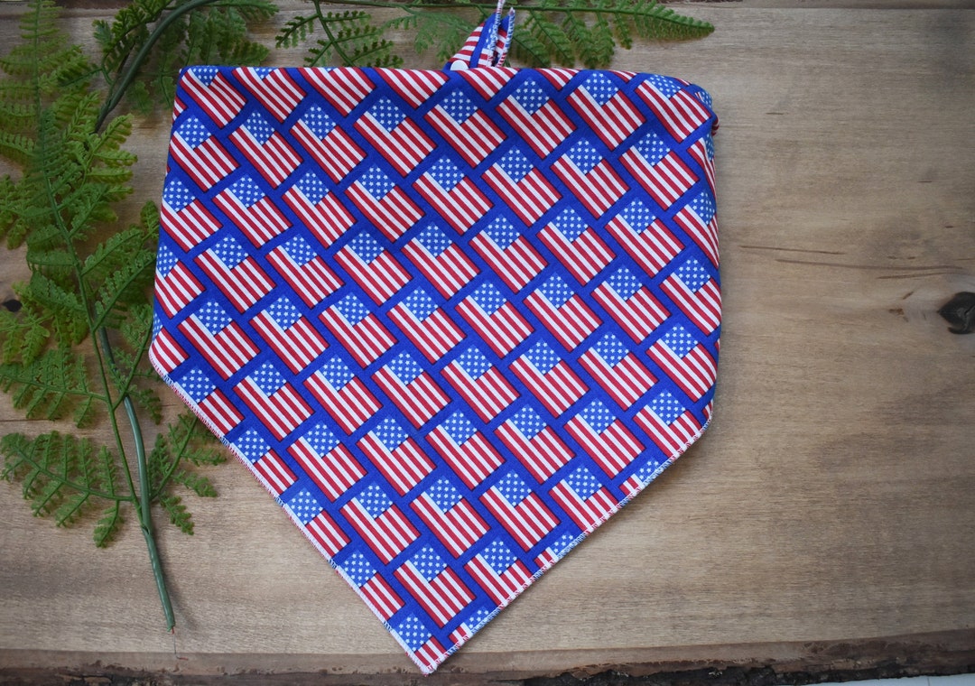 USA Flag Dog Bandana, Patriotic Dog Bandana, 4th of July Bandana, Tie ...