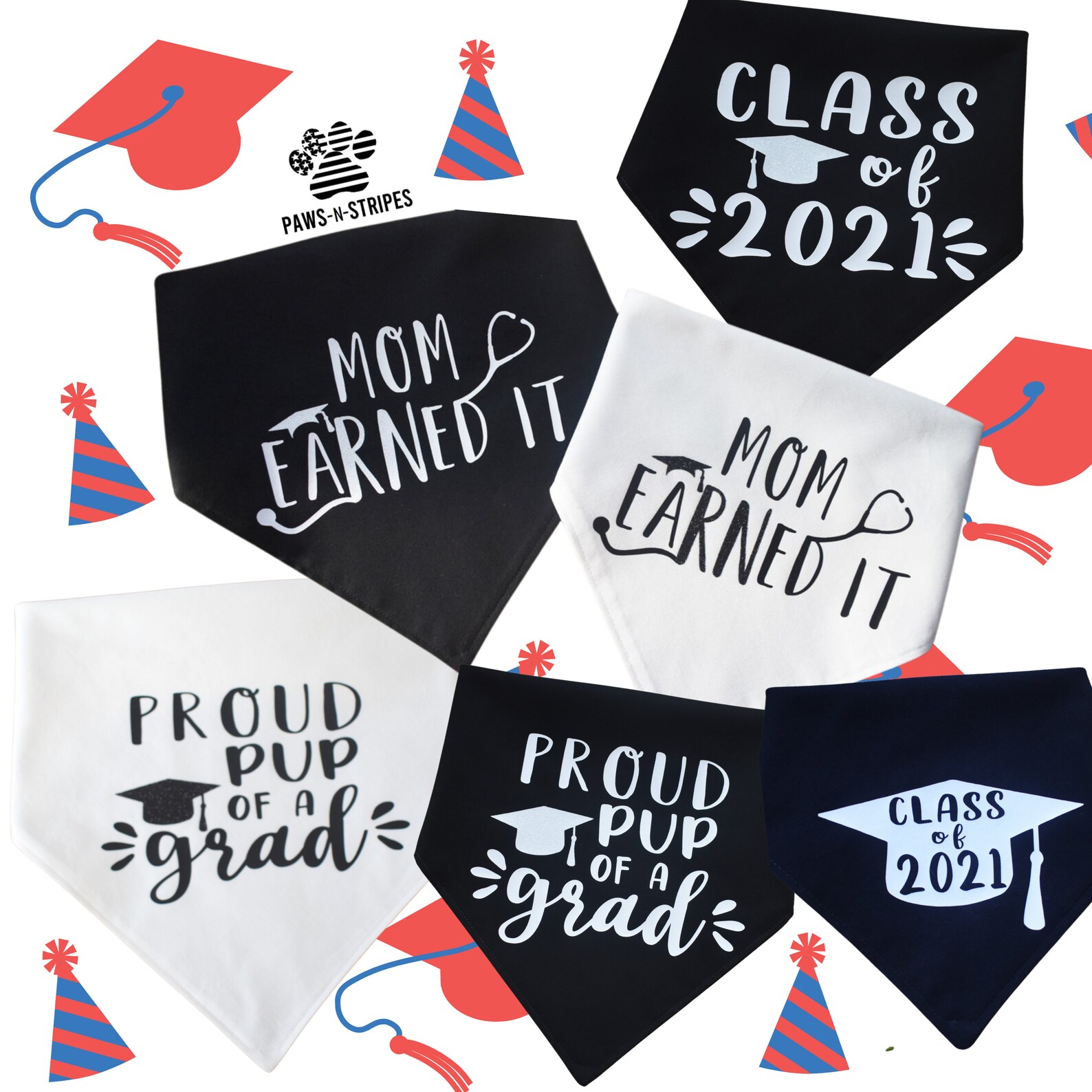 It Was RUFF but We Did It Dog Graduation Bandana Graduation - Etsy