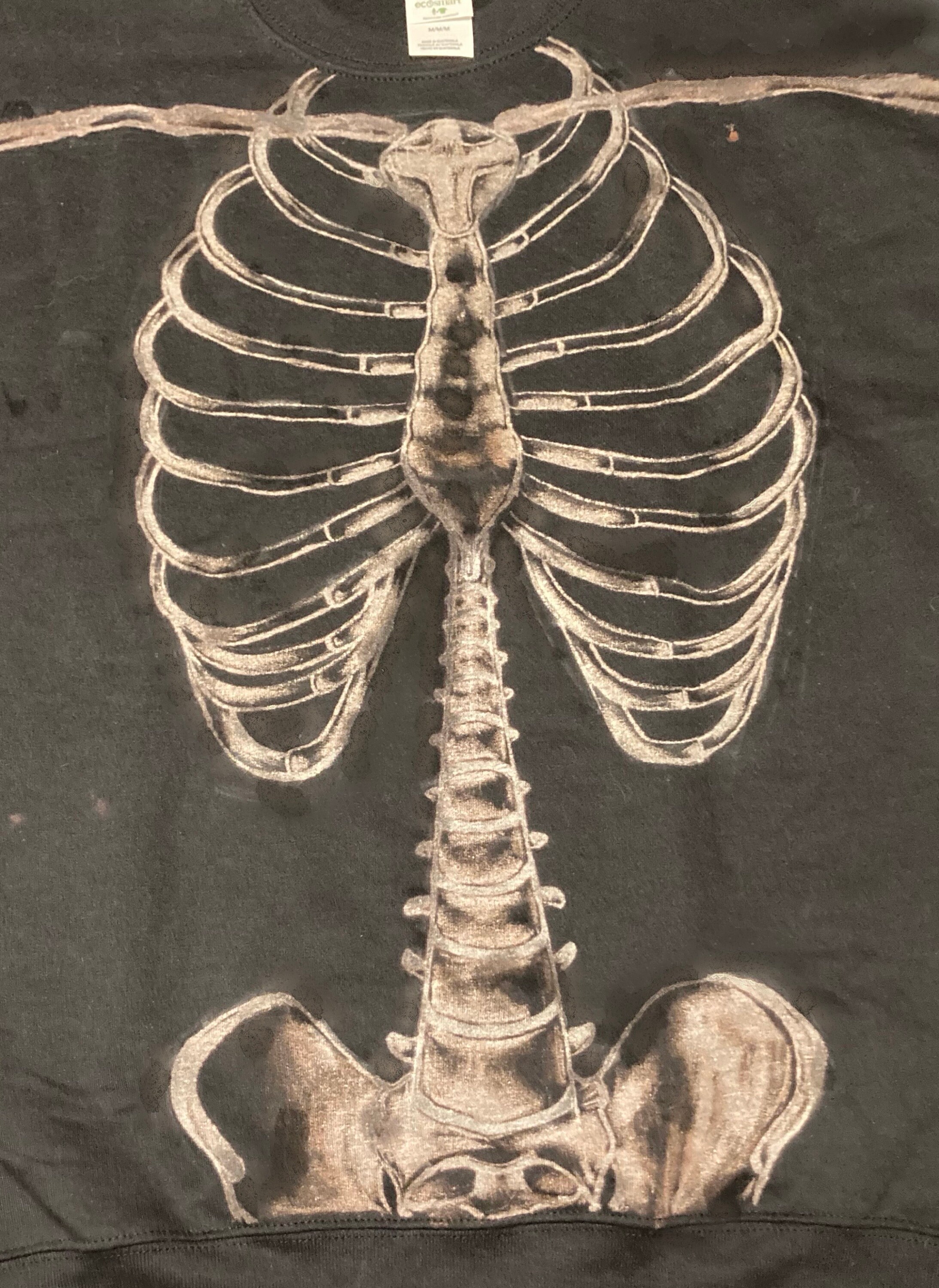 Hand-painted Bleached Gothic Skeleton Crewneck Sweatshirt - Etsy