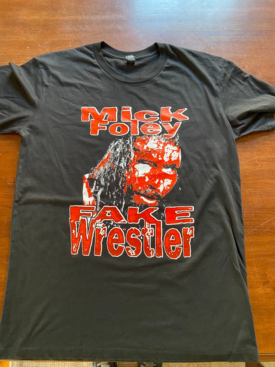 Mick Foley Fake Wrestler Tee Cactus Jack / Mankind / Dude Love black ...