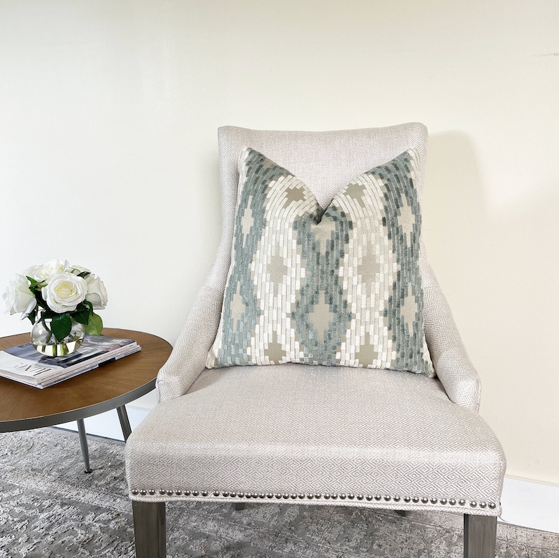 Sage Cream Ogee Velvet Throw Pillow Cover Sage Cream - Etsy