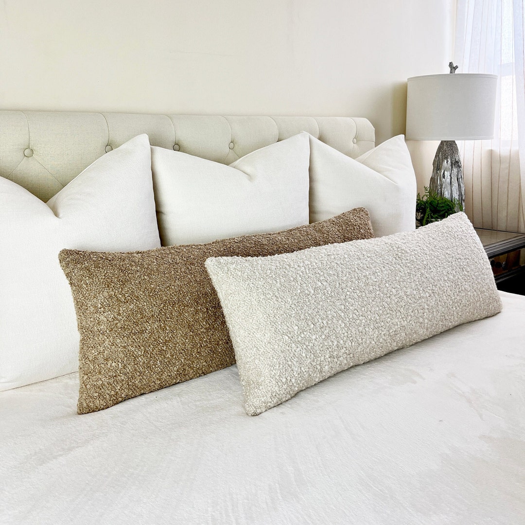 Boucle Long Lumbar Pillow Cover Boucle Decorative Pillow Cover | Long ...