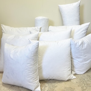 Custom Pillow Inserts in Feather Down and Poly Fiber | Square Pillow ...