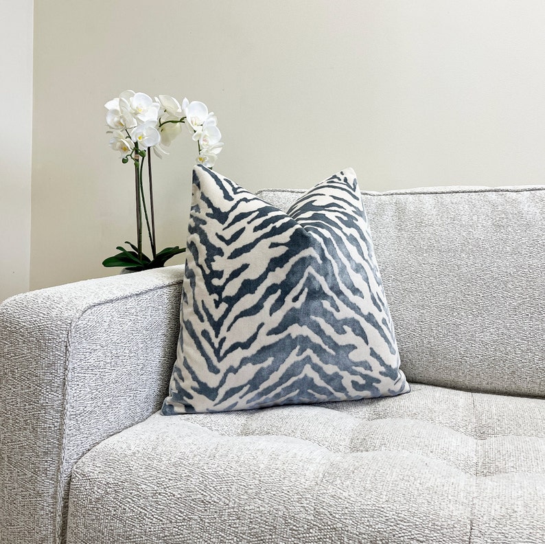 Gray and Cream Zebra Animal Print Throw Pillow Cover Grey - Etsy