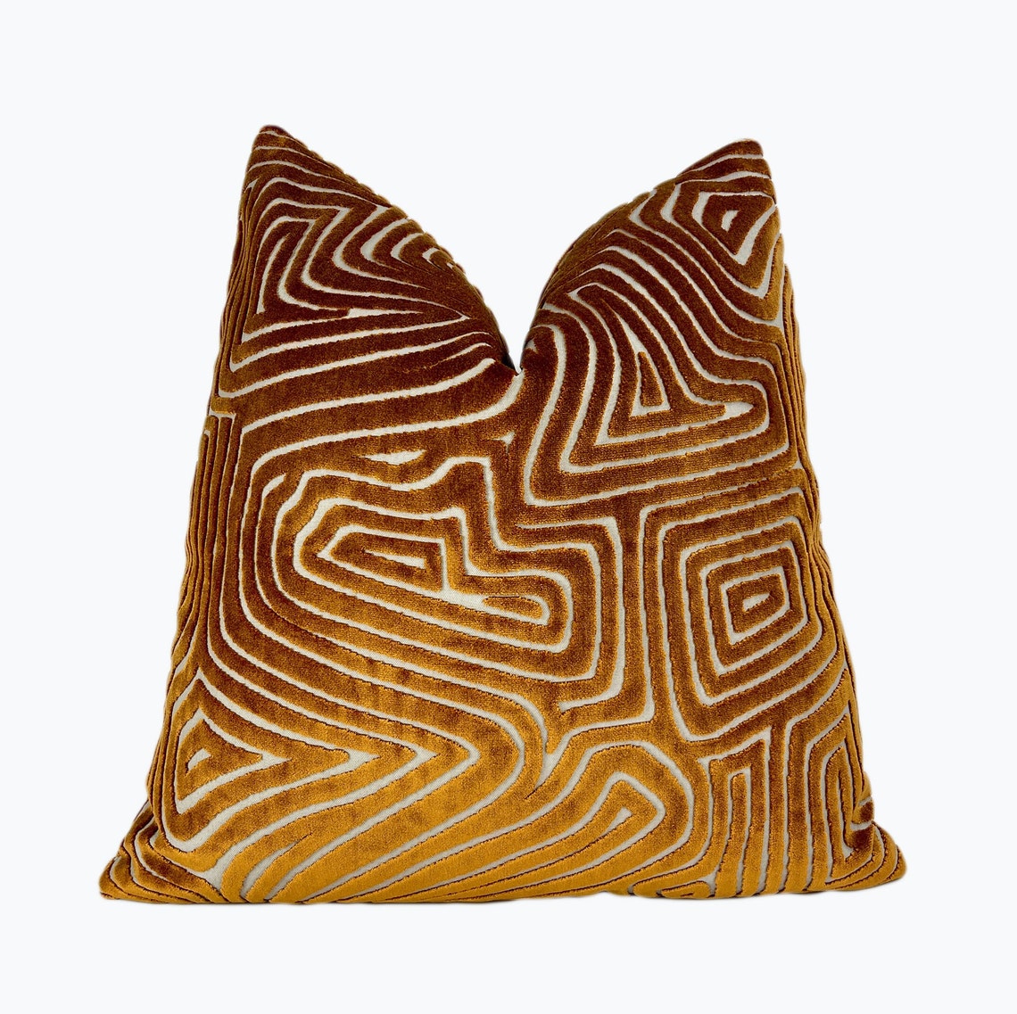 Bronze Maze Velvet Throw Pillow Cover Bronze Decorative - Etsy