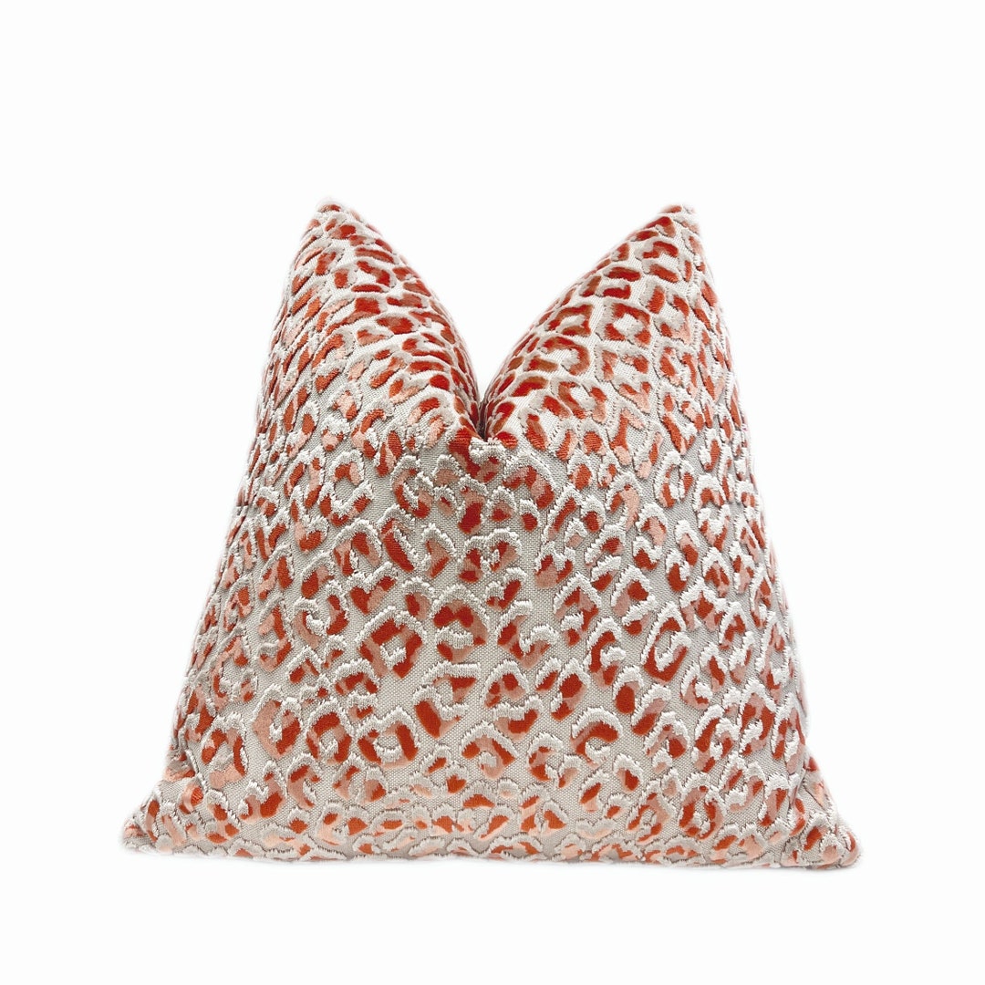 Raspberry Blush Velvet Leopard Print Throw Pillow Cover | Animal Print ...