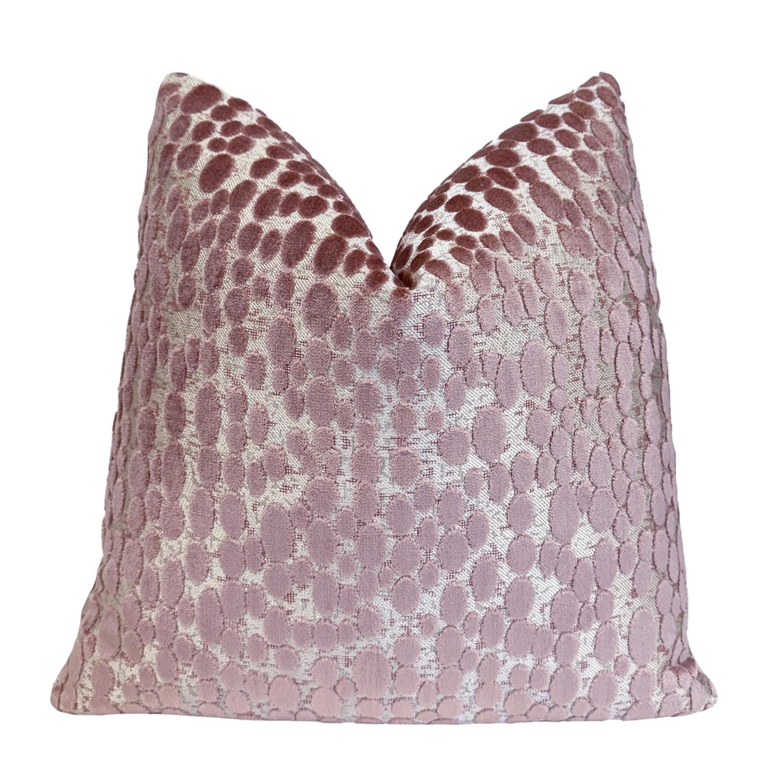 Pastel Pink Velvet Throw Pillow Cover | Pink Oval Decorative Throw ...
