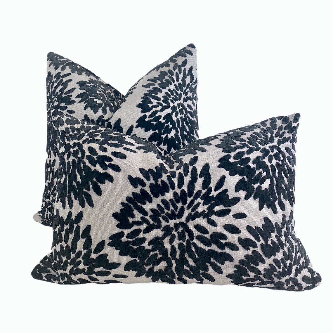 Silver and Black Velvet Throw Pillow Cover Silver and Black - Etsy