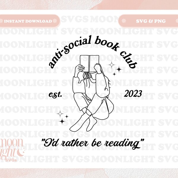 Antisocial Book Club Svg - Etsy