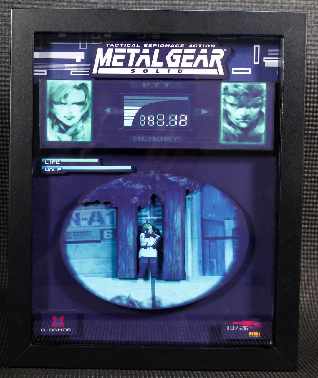 Solid Snake Sniper Wolf 3D Shadow Box| Metal Gear Solid | Wall Decor ...