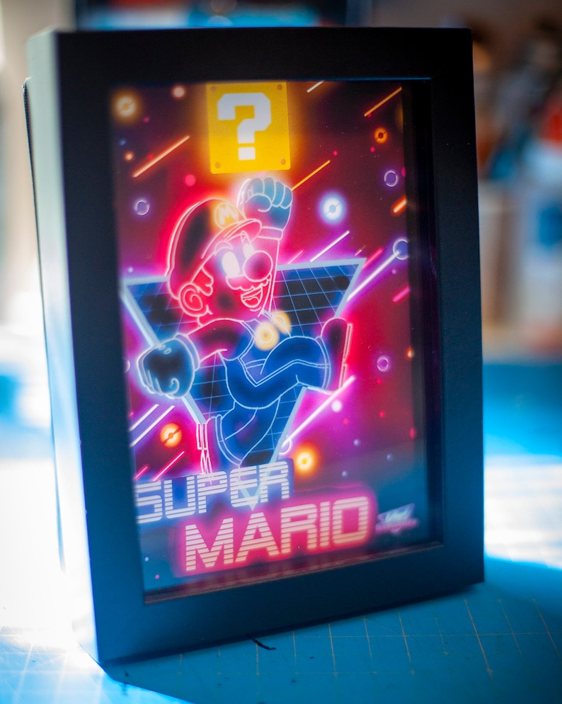 Super Mario LED Shadowbox Diorama - Etsy
