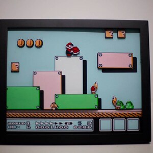 Super Mario 3 3d framed wall art | Etsy