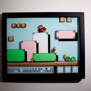 Super Mario 3 3d framed wall art | Etsy