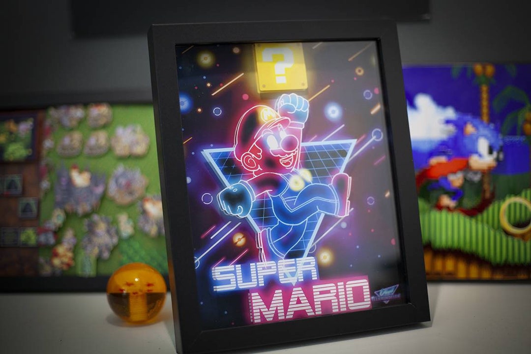 Super Mario LED Shadowbox Diorama - Etsy