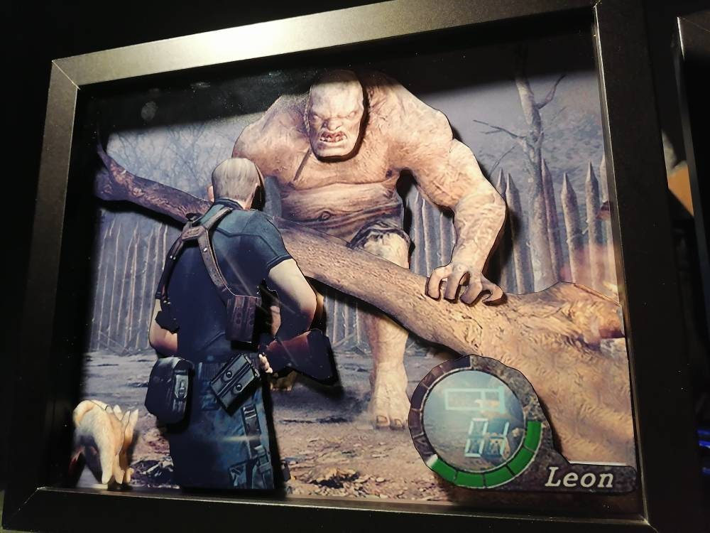 Resident Evil 4 3d Shadow Box Art 3D Artwork Re4videogame | Etsy