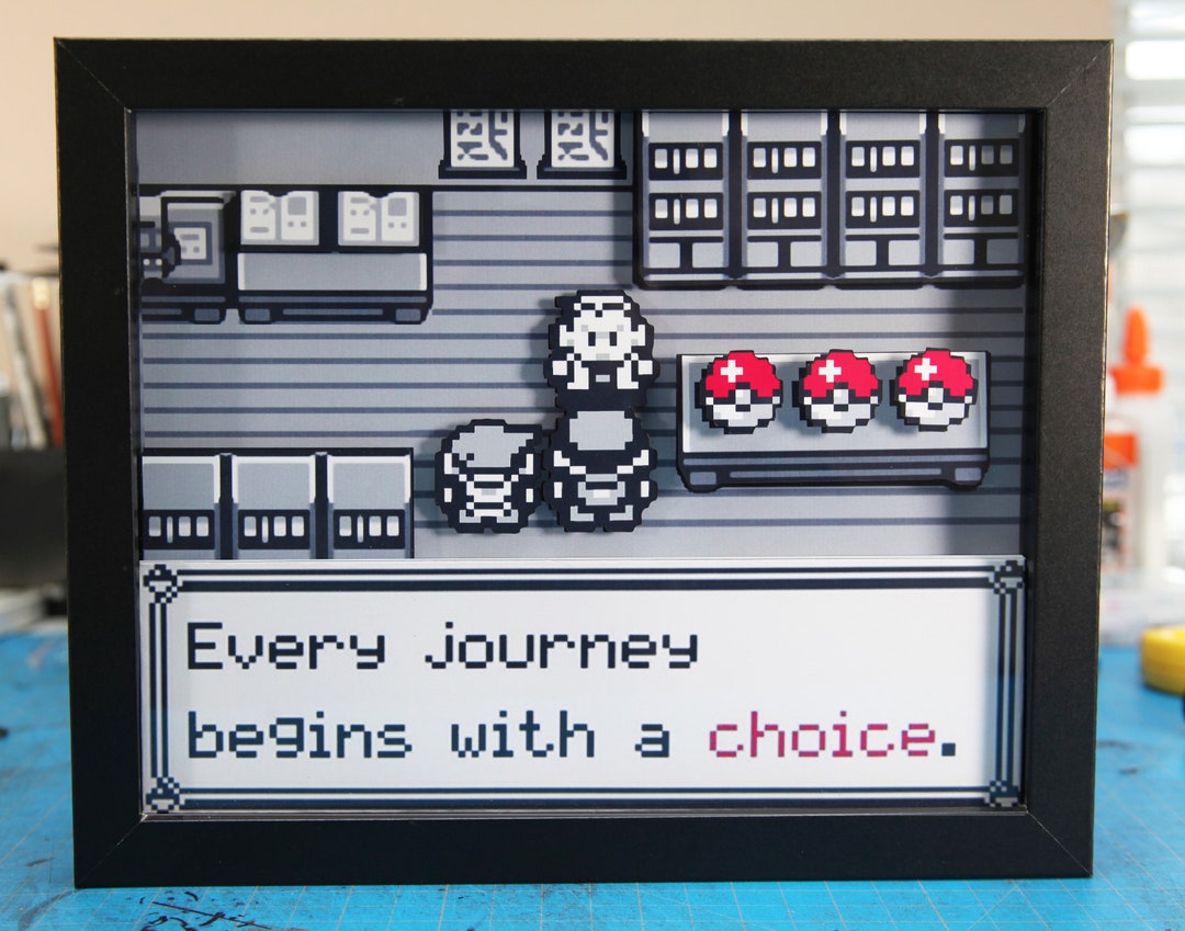 Pokemon Journey Gameboy Videogame Shadowbox - Etsy