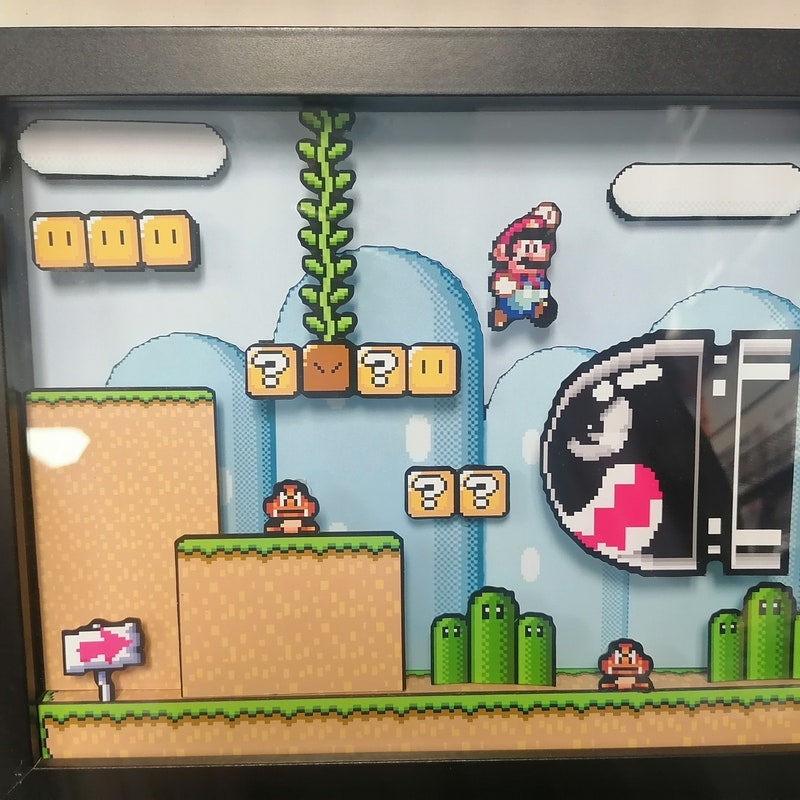 Mario Shadow Box - Etsy