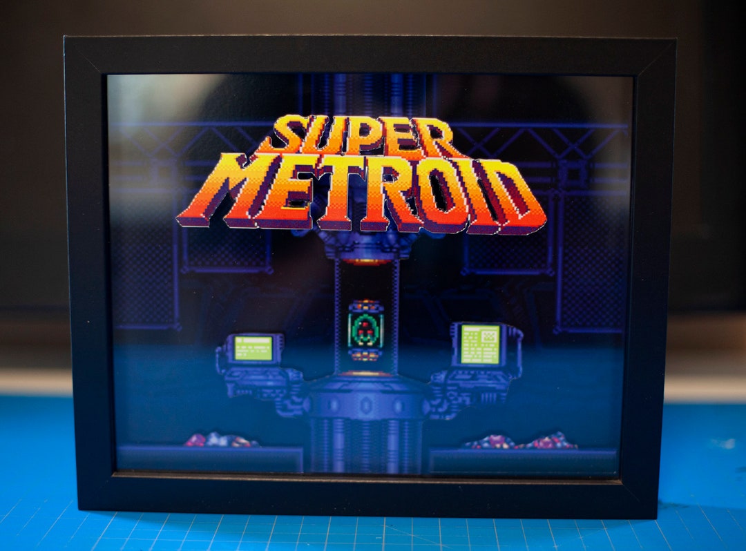 Super Metroid Title Screen Videogame Shadowbox - Etsy