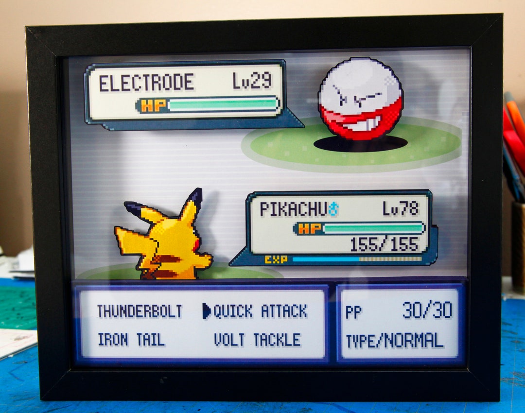 Pokemon Pikachu Vs. Electrode 3d Shadow Box Diorama - Etsy