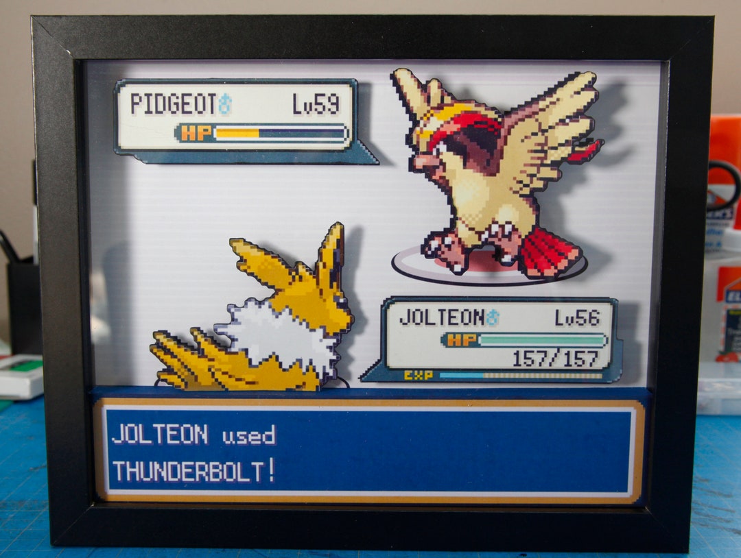 Pokemon Jolteon Vs. Pidgeot 3d Shadow Box Diorama - Etsy